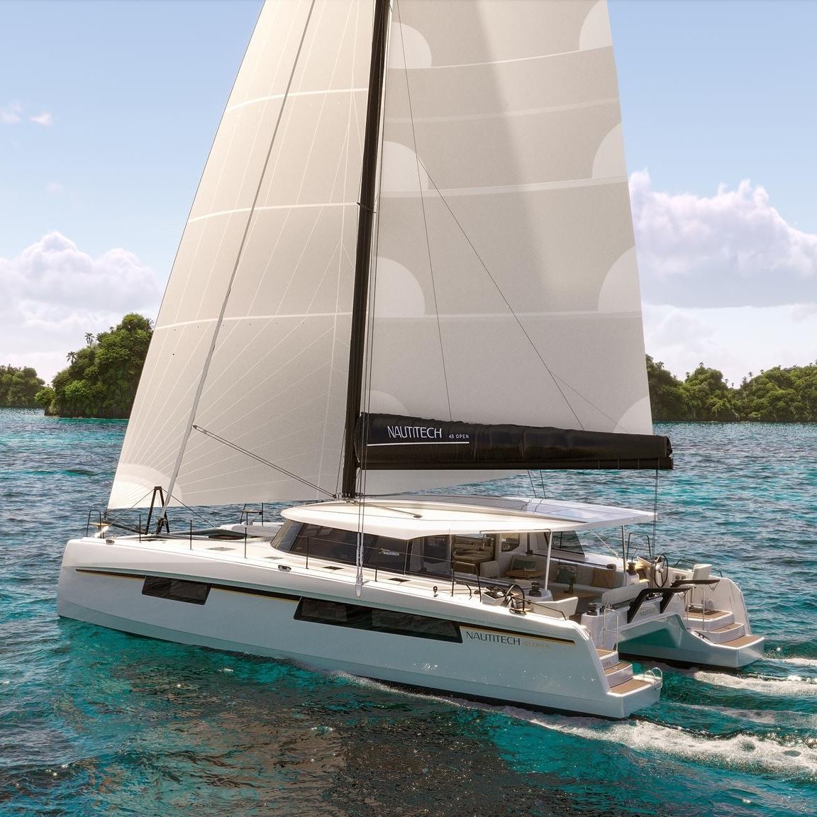 Katamaran - 48 - Nautitech - für Kreuzfahrten / 4 Kabinen / Bugspriet