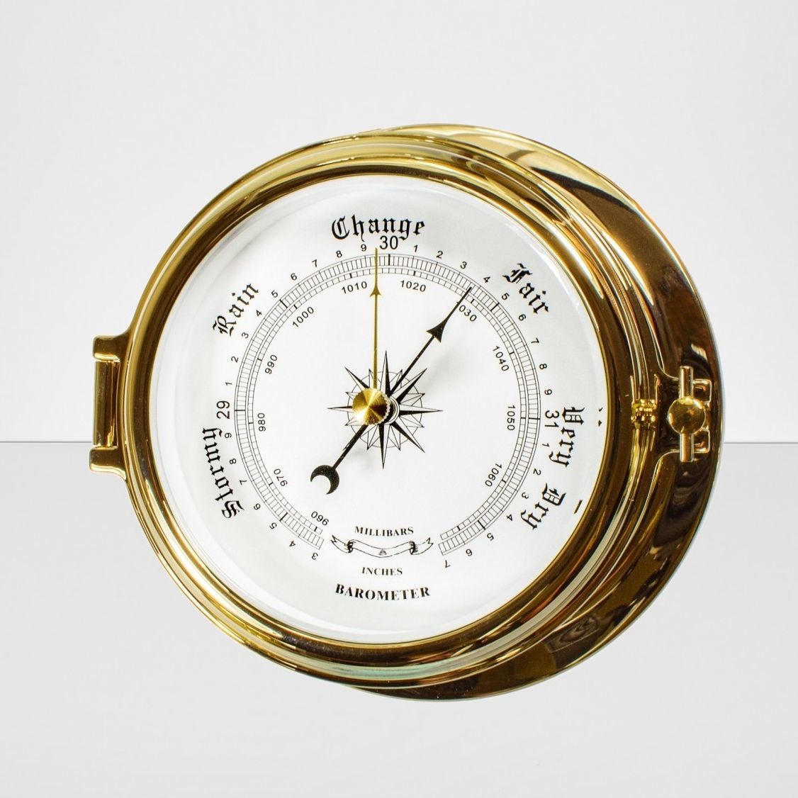 Analoges Barometer - 85045a - Cassens & Plath GmbH - Messing / weiß