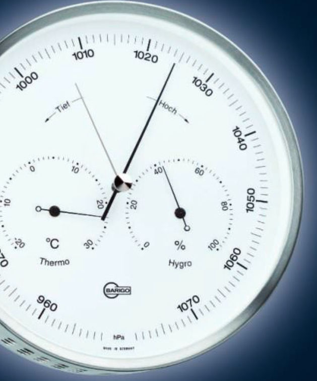 Analoges Barometer - 350MEL - Barigo - Thermometer / Edelstahl / Hygrometer