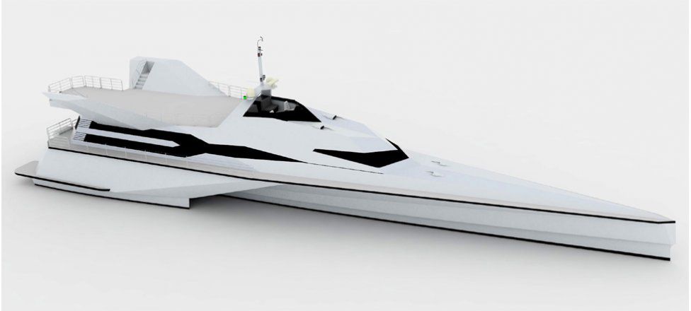 Motor-Trimarane Luxus-Superyacht - EX-3 Javelin - LOMOcean Design - für ...