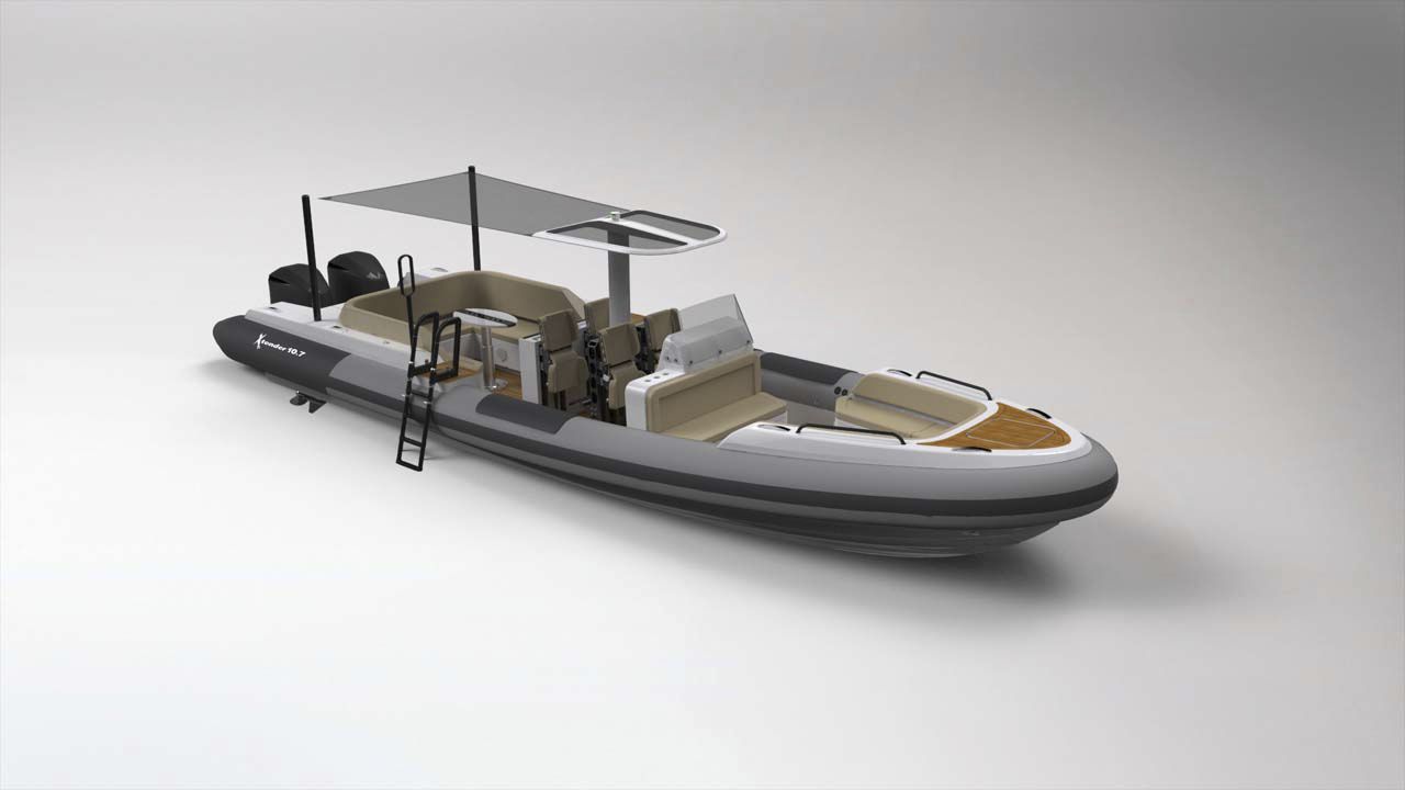 Außenborder-Schlauchboot - 10.7M - Xtenders - zweimotorig / halbstarr ...