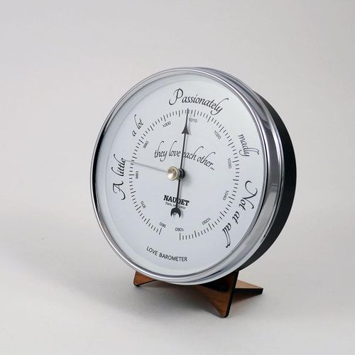 Analoges Barometer - LOVE - Naudet Dourde - Chrom